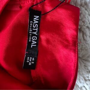 Nasty Gal | Dresses | Nasty Gal Red Fine Satin Midi Dress Size 4 | Poshmark
